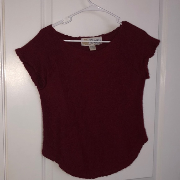 Onomer Desing | Sweaters | Deep Red Shortsleeved Sweater 65 Alpaca 35 ...